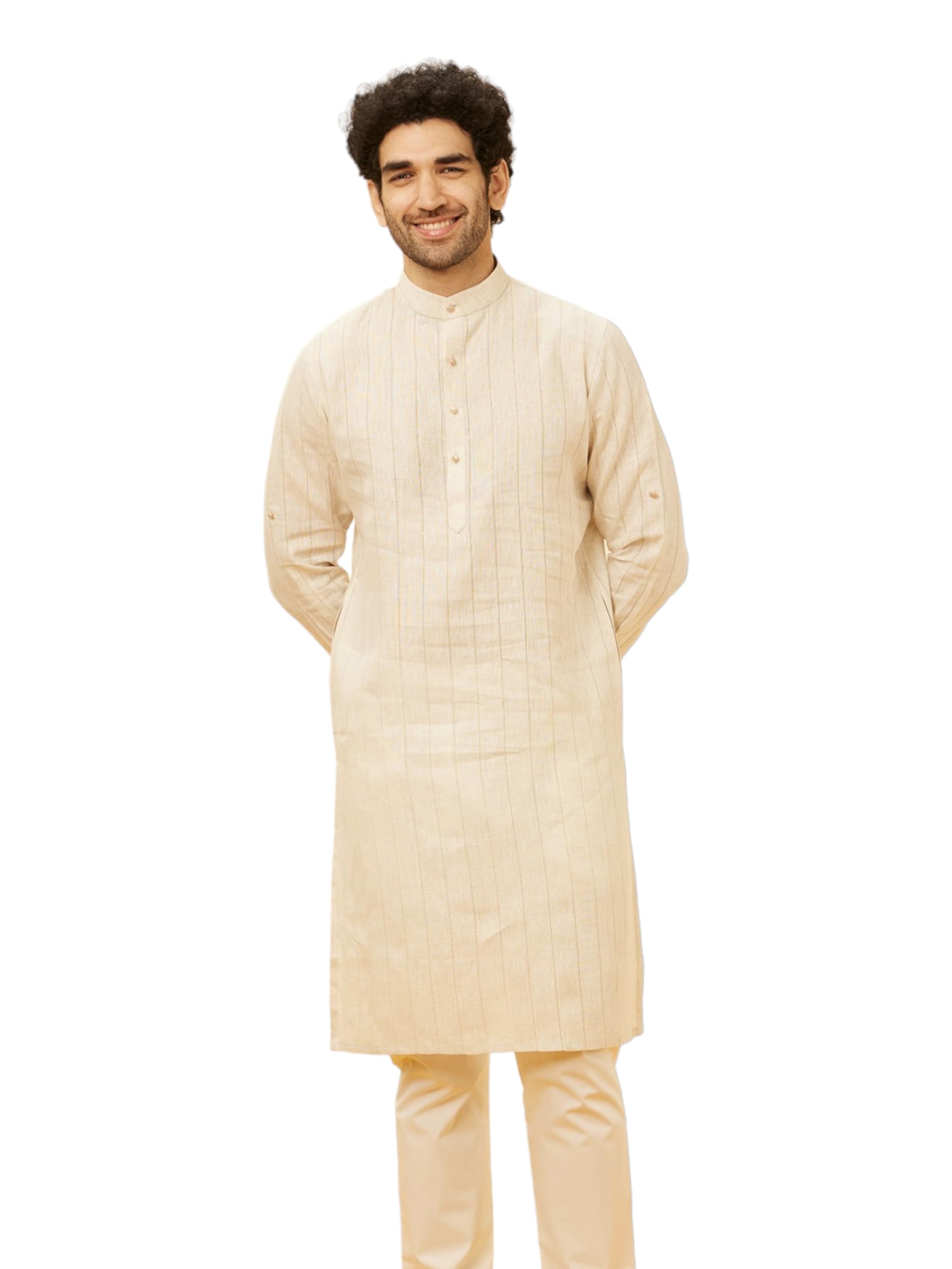 Manyavar Mens Natural Linen Only Kurta – Wardrobecrush