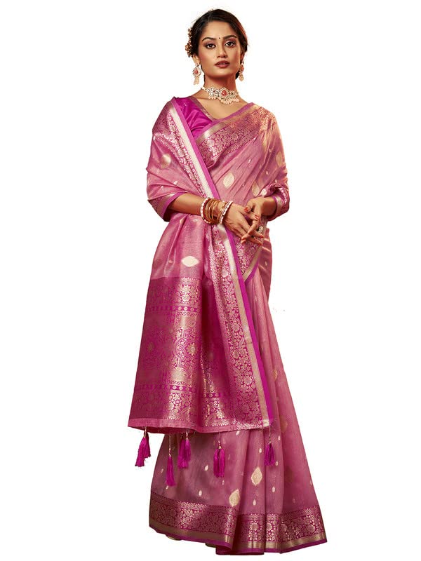 Satrani Womens Banarasi Silk Blend Saree – Wardrobecrush