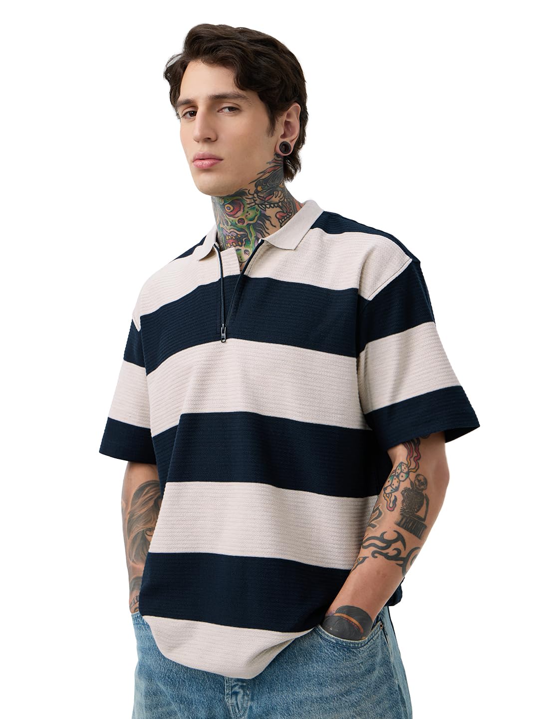 The Souled Store Textured Stripes: Riviera Men and Boys Short Sleeves ...
